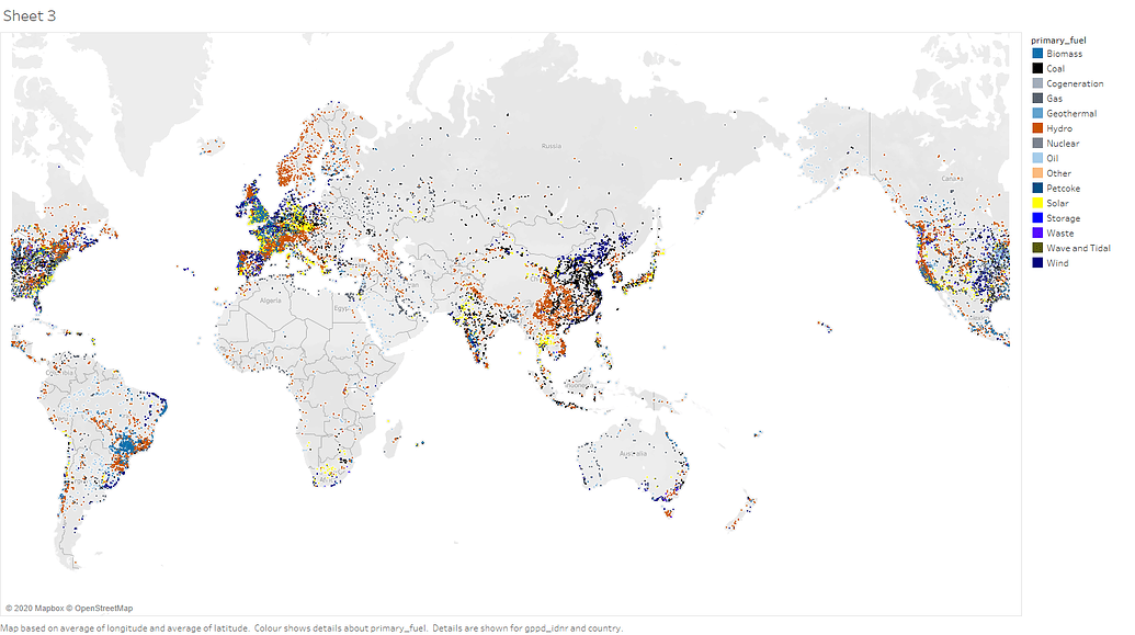 Distribution of power plants across the globe - Visual Design - VisGuides
